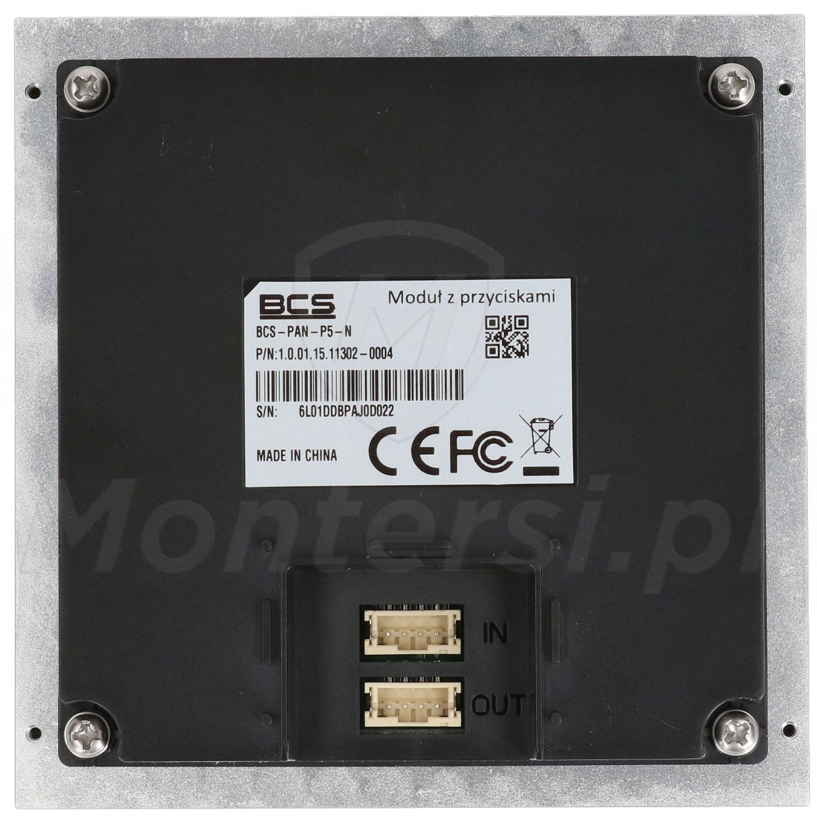 BCS-PAN-P5-N - Moduł przycisków lokatorów
