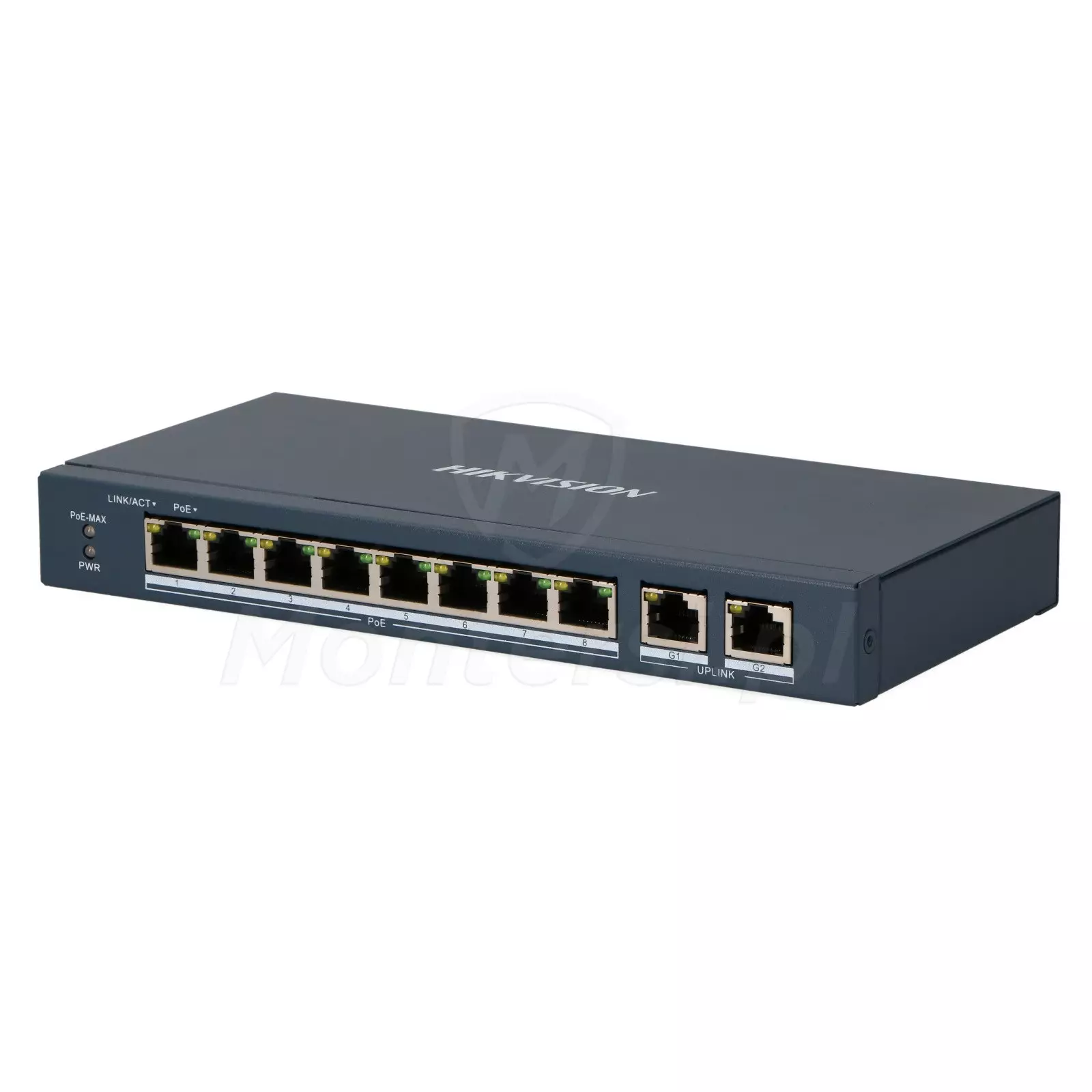 DS-3E0310P-E/M - 10-portowy switch, 8x PoE at/af, 2x UPLINK - Montersi.pl