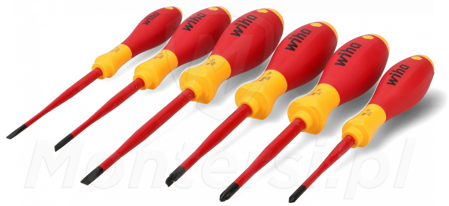 WIHA 38362 - Zestaw wkrętaków dla elektryków, 6 wkrętaków, izolowane uchwyty SoftFinish ...