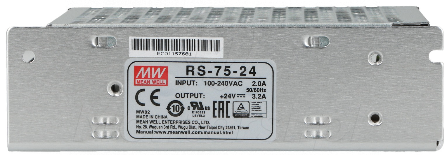 RS-75-24 - Modułowy zasilacz impulsowy 24V DC