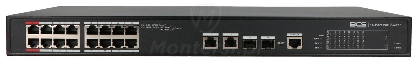 BCS-L-SP1602G-2SFP-M(II) - Switch PoE - Montersi.pl