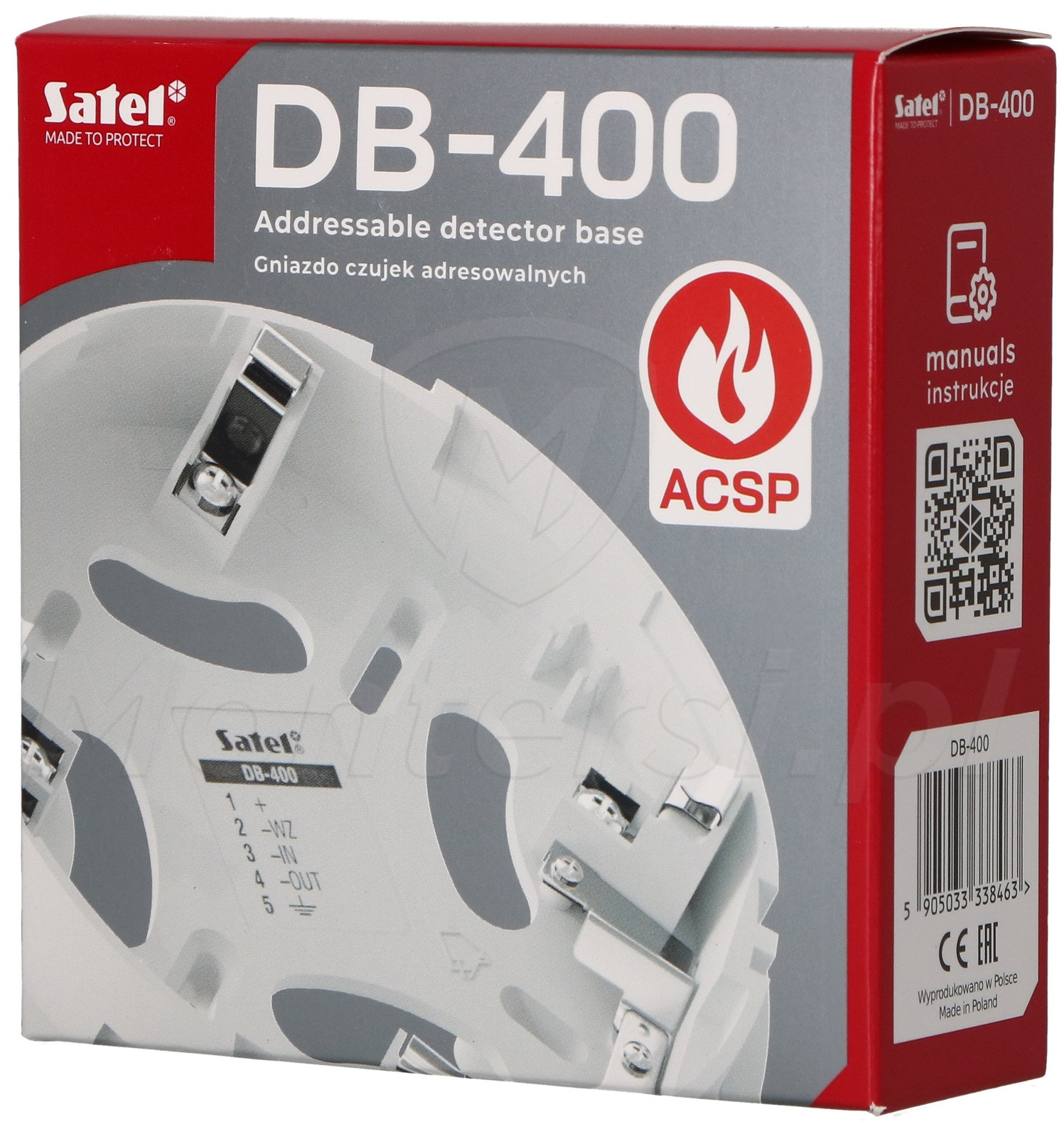 DB-400 - Gniazdo czujek pożarowych - Montersi.pl