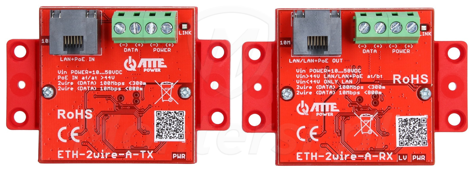 ETH‑2wire-A‑SET - Zestaw do transmisji LAN+PoE - Montersi.pl